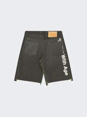 BETTER WITH AGE Eastman Charcoal Pinstripe Wool Shorts