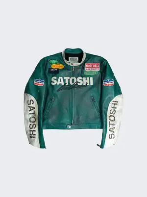 SATOSHI NAKAMOTO Truck Stop Distressed Leather Jacket