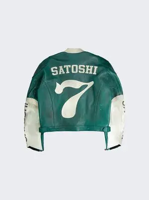 SATOSHI NAKAMOTO Truck Stop Distressed Leather Jacket