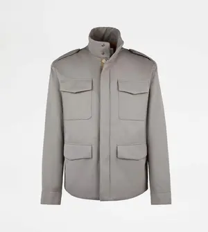 TOD'S Field Jacket In Soft Touch Microfiber - Grey