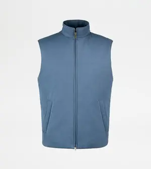 TOD'S Gilet In Soft Touch Microfiber - Blue