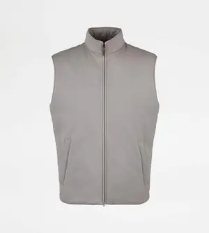 TOD'S Gilet In Soft Touch Microfiber - Grey