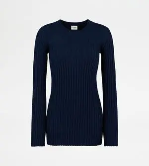 TOD'S Cashmere Blend Round-neck Pullover - Blue