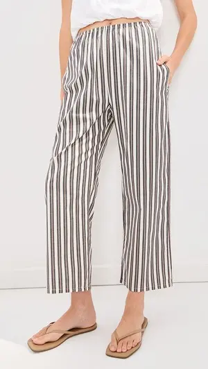 LE BOP Kelsey Pants - White/grey Stripe