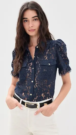 Generation Love Mikaelle Lace Shirt - Peacock