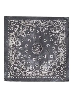 GOLDEN GOOSE Scarf Paisley Print "golden Foulard Paisley - Gray