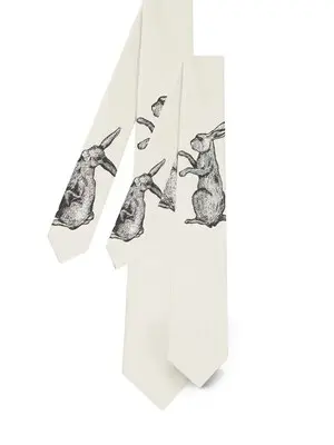 Paul Smith Paul Smith Rabbit Jacquard Neck Tie White