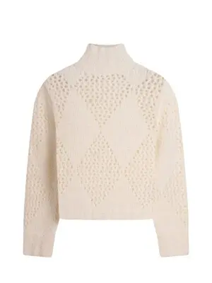 BALLANTYNE Diamond Patterned High Neck Sweater