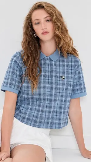 Nike Plaid Golf Polo - Work Blue/white