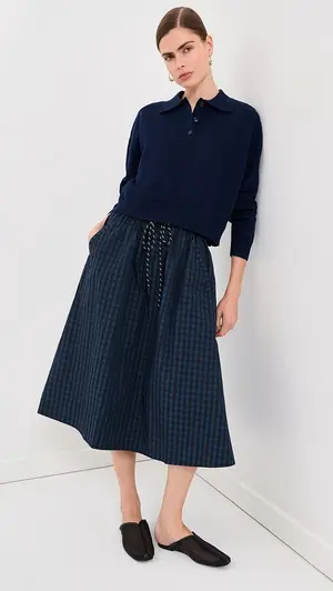 LE BOP Arlen Skirt - Black/blue Gingham