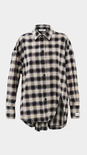 Attico Oversized Button Down Shirt - Sand/black