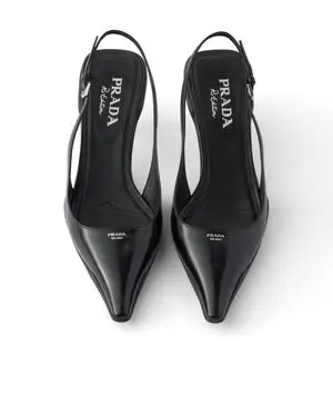 Prada Brushed Leather Slingback Pumps