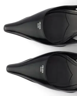 Prada Brushed Leather Slingback Pumps