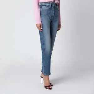 Versace High-waisted Straight-leg Cotton Jeans