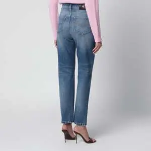 Versace High-waisted Straight-leg Cotton Jeans