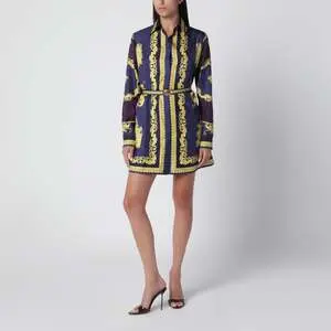 Versace Twill Baroque Print Mini Dress