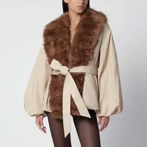 ROTATE BY BIRGER CHRISTENSEN Jacket With Faux Fur Collar