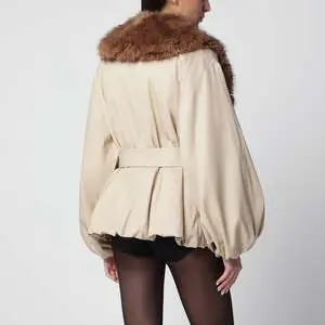 ROTATE BY BIRGER CHRISTENSEN Jacket With Faux Fur Collar