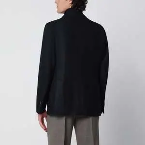 Tagliatore Navy Single-breasted Wool And Cashmere Jacket