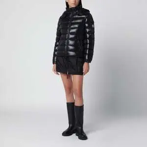 Moncler Bady Down Jacket In Laqué Nylon - Black