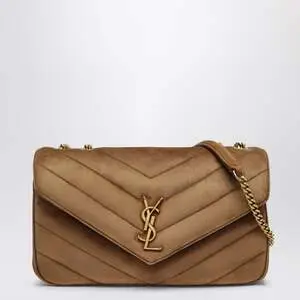 Saint Laurent Loulou Medium Caramel Suede Bag - Orange