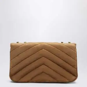 Saint Laurent Loulou Medium Caramel Suede Bag - Orange