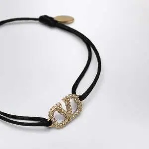 Valentino Garavani Vlogo Signature Bracelet With Crystals - Black