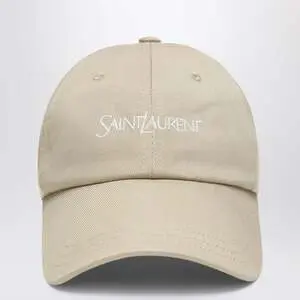 Saint Laurent Cotton Gabardine Baseball Cap - Beige