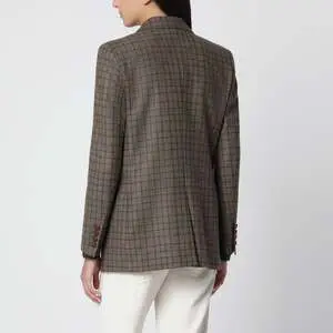 BLAZÉ MILANO Double-breasted Checkered Jacket In Wool And Cashmere