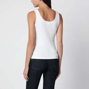 Chloé Ribbed Tank Top With Embroidered Logo - White