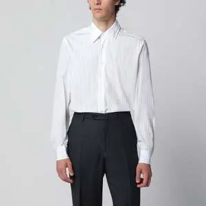LARDINI Cotton Shirt With Fine Stripes