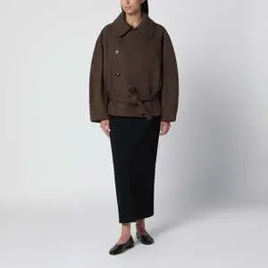 LEMAIRE Short Mud Felted Wool And Alpaca Wrap Coat