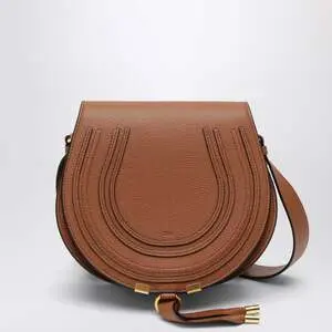 Chloé Saddle Marcie Bag In Light Grained Leather - Brown