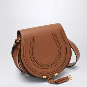 Chloé Saddle Marcie Bag In Light Grained Leather - Brown