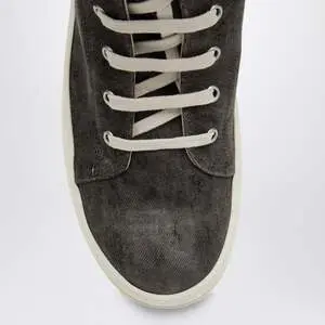 Rick Owens Velvet-effect Canvas High-top Sneakers