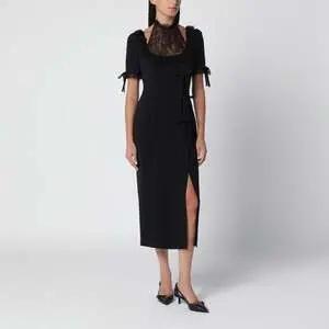 Alessandra Rich Midi Dress With Lace Insert