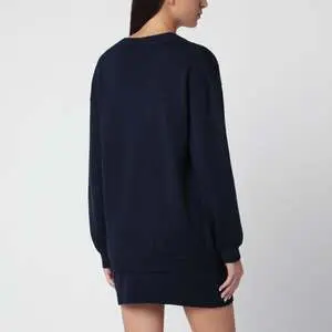Alessandra Rich Navy Merino Wool Knit Cardigan