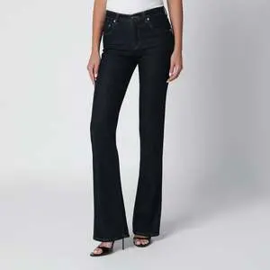 HAIKURE Dark Blue Denim Jeans With Slit Hem