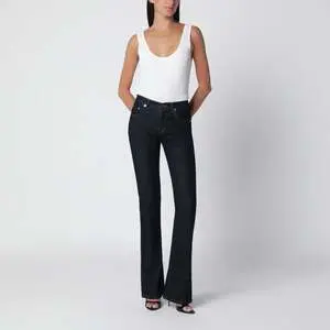 HAIKURE Dark Blue Denim Jeans With Slit Hem
