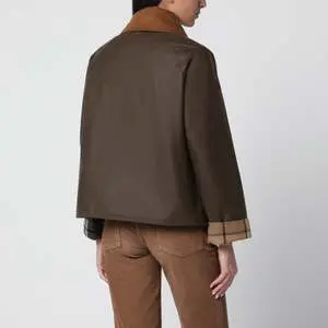 Barbour Waxed Cotton Jacket With Corduroy Collar
