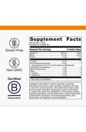 METAGENICS Ultra Potent-c 500 Buffered Vitamin C Supplement 90 Tablets