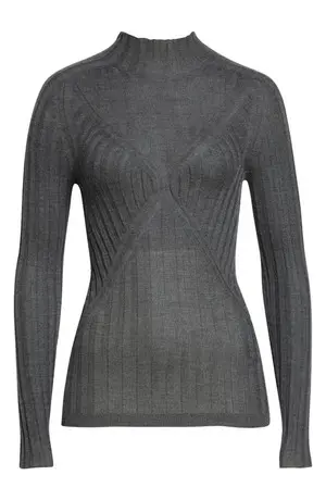 JIL SANDER Cashmere & Silk Rib Sweater - Koala