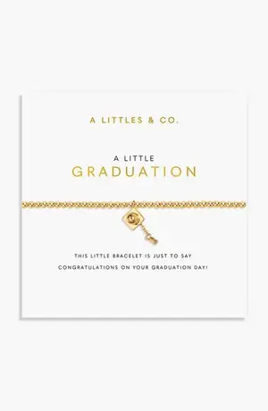 A LITTLES & CO A Little Graduation Cap Charm Bracelet In Gold-tone Plating - Gold Plated