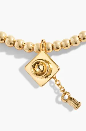A LITTLES & CO A Little Graduation Cap Charm Bracelet In Gold-tone Plating