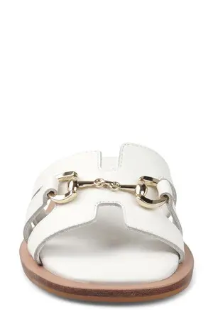 ARTISAN CRAFTED BY ZIGI Bellevue Leather Slide Sandal - White Leather