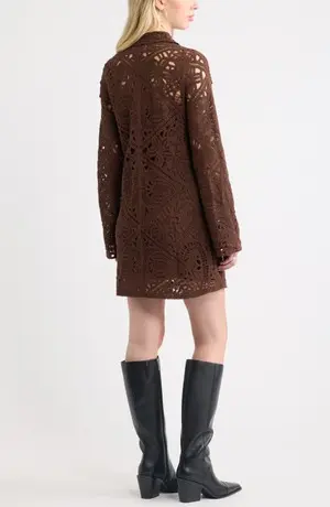 Treasure & Bond Crochet Mini Dress