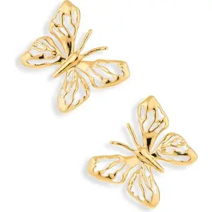 Oscar De La Renta Openwork Butterfly Drop Earrings - Gold