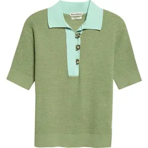 JW Anderson Cotton & Cashmere Blend Polo Sweater - Peppermint