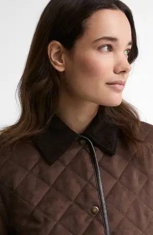 Barbour Sonya Quilted Jacket With Corduroy Collar