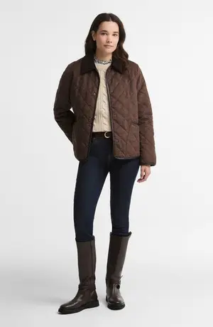Barbour Sonya Quilted Jacket With Corduroy Collar